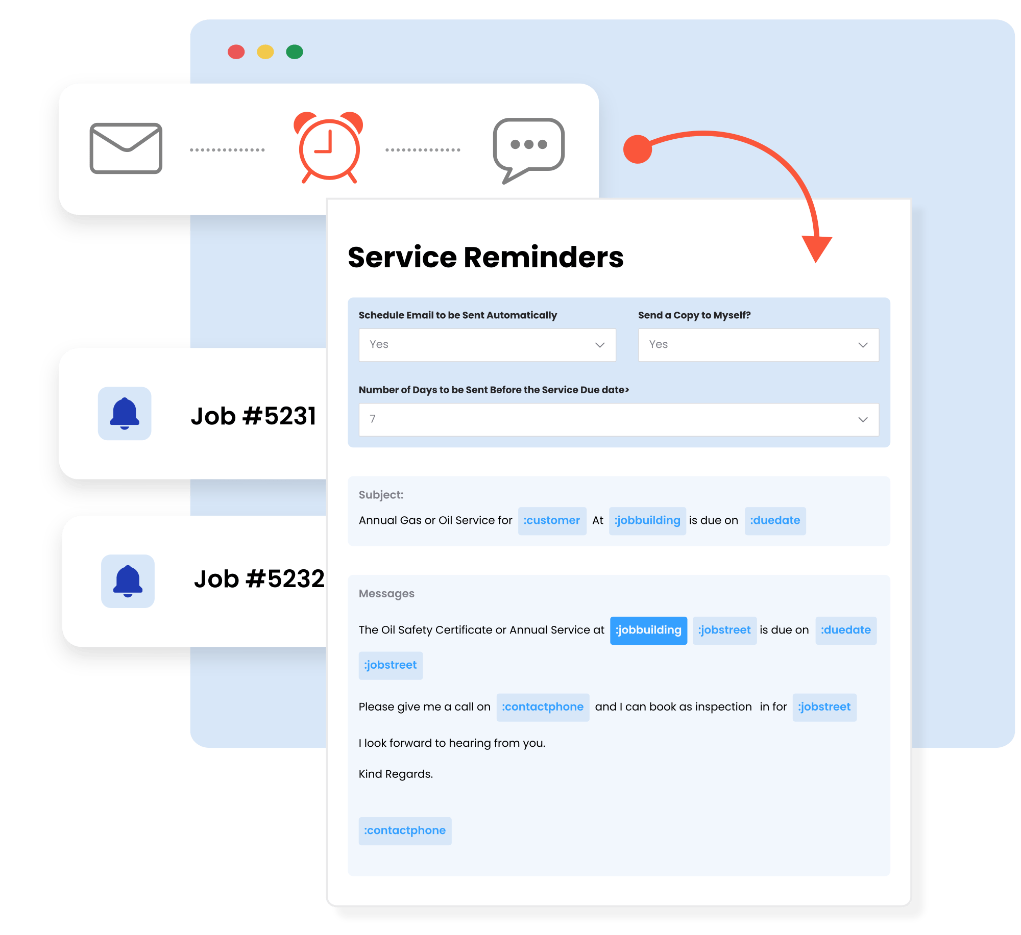 Automated service reminder software & app